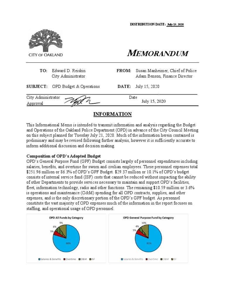 Oakland Police Department: View Informational Memo - Kaplan 7202020 ...