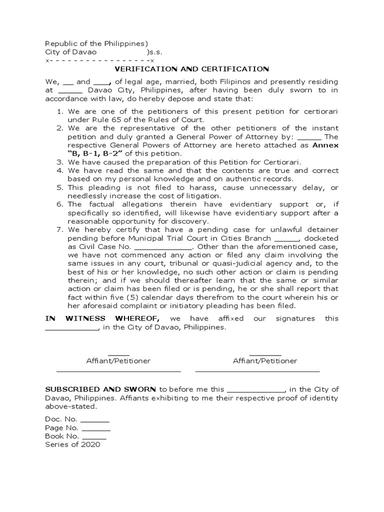Verification 2020 | PDF | Affidavit | Lawsuit