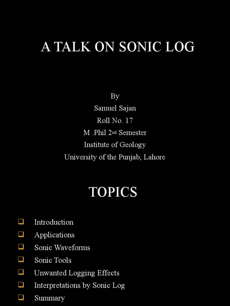 Sonic Log-Applications | PDF | Porosity | Sound