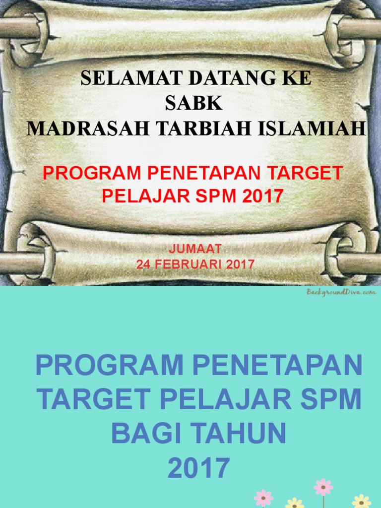 Target SPM 2017 Madrasah Tarbiah | PDF
