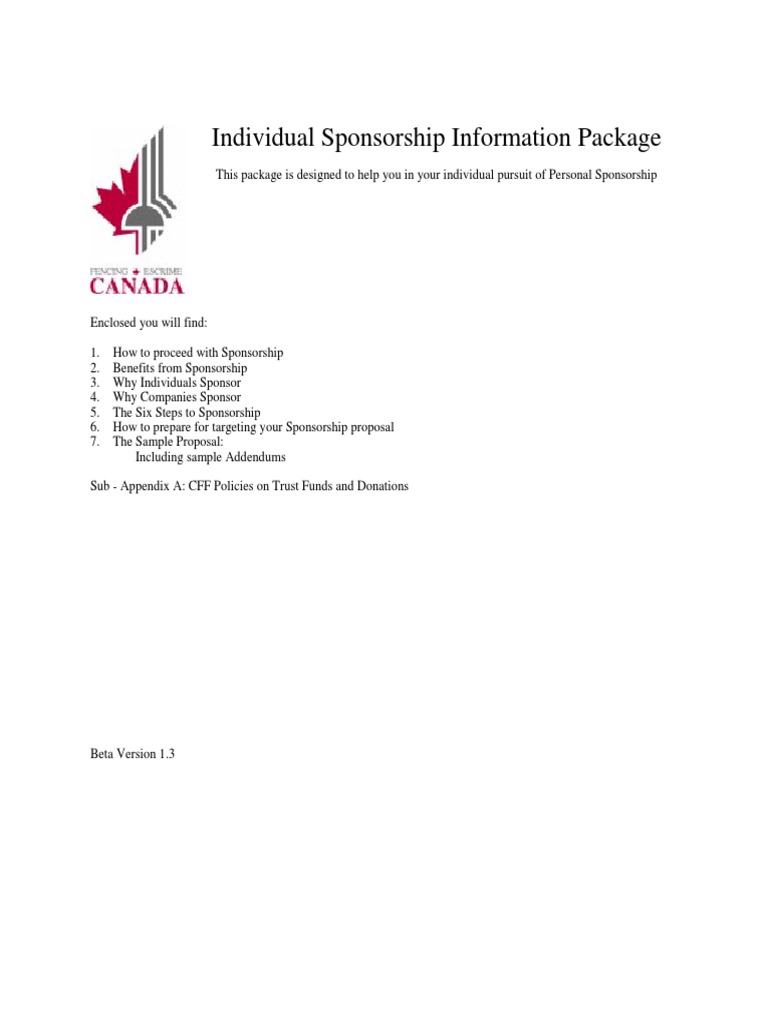 Athlete Sponsorship Proposal Template PDF | PDF | Sponsor (Commercial ...