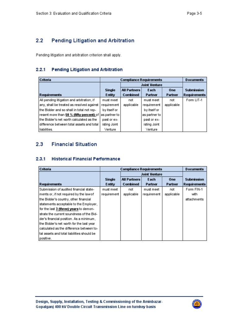 2.2.1 Pending Litigation and Arbitration | PDF | Joint Venture ...