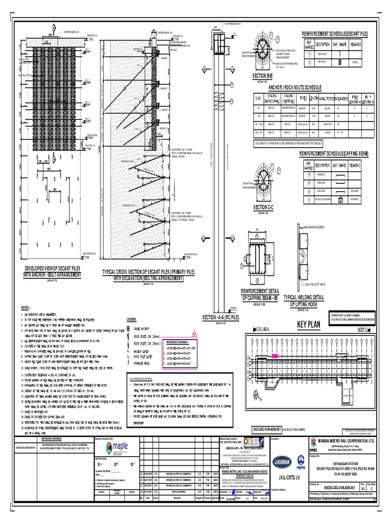 Key Plan: Reinforcement Schedule (Secant Pile) | PDF | Deep Foundation ...