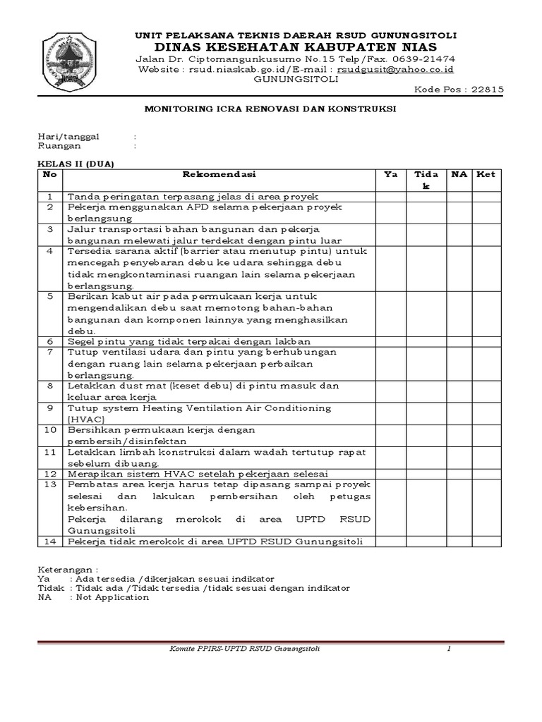 Form Monitoring PPIRS ICRA Level 2 | PDF