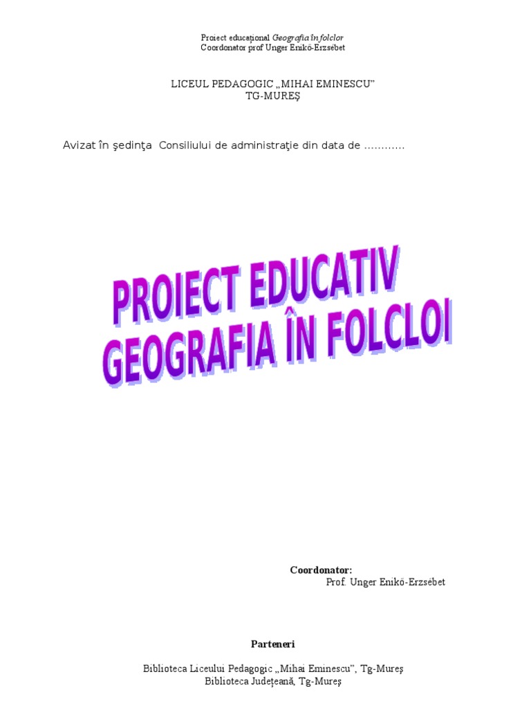 Proiect Educational | PDF