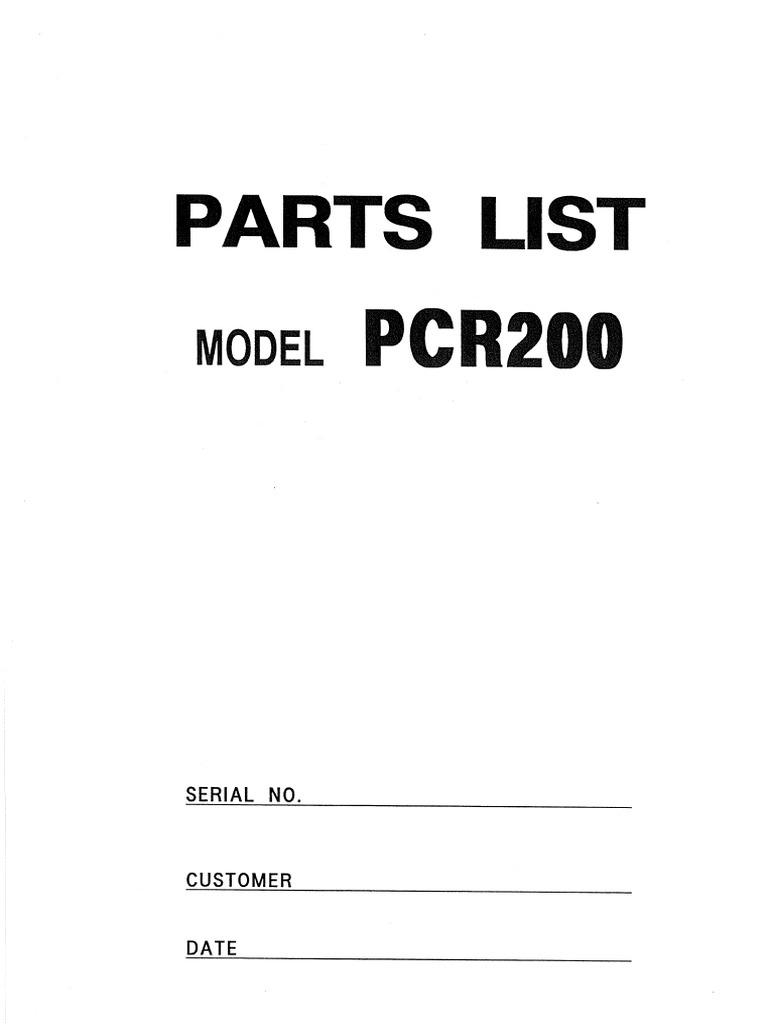 PCR200-part Book | PDF