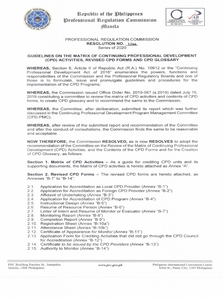 PRC Resolution 1244 (s2020) PDF | PDF | Diploma | Academic Degree