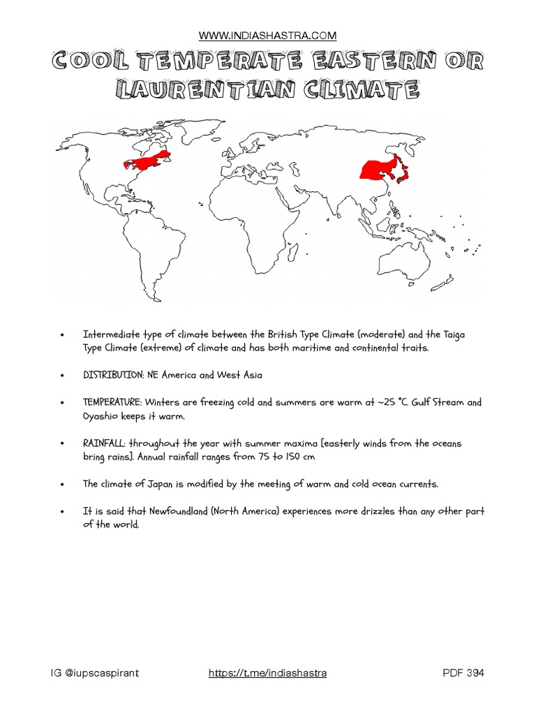 394 Cool Temperate Eastern Laurentian Climate Indiashastra | PDF