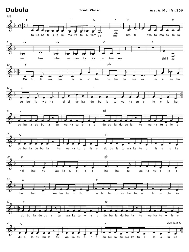 Dubula Chor 306 - Alt | PDF