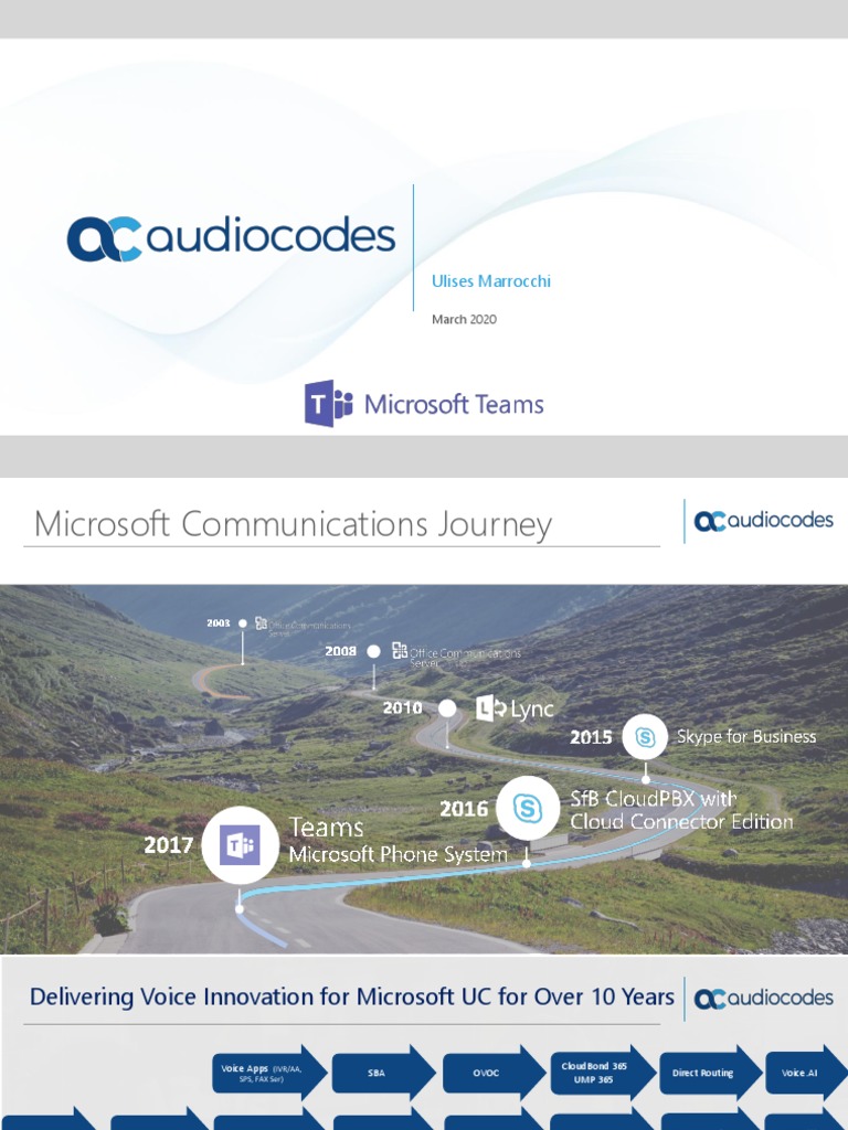 AudioCodes MS TEAMS Presentation | PDF | Public Switched Telephone ...