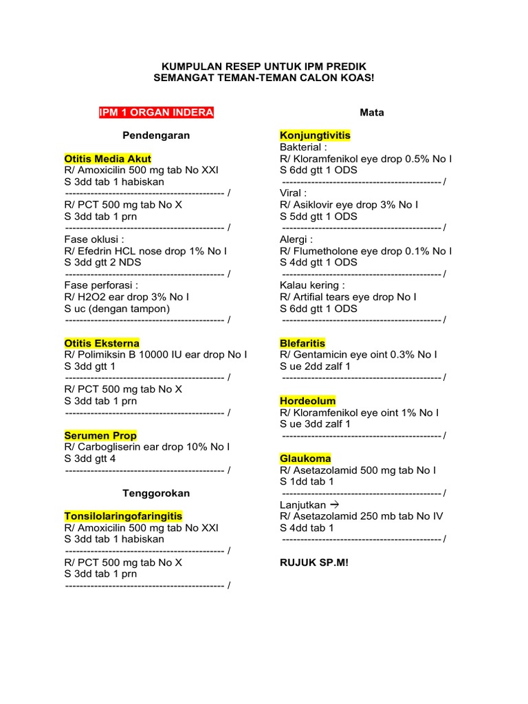 Penulisan Resep | PDF