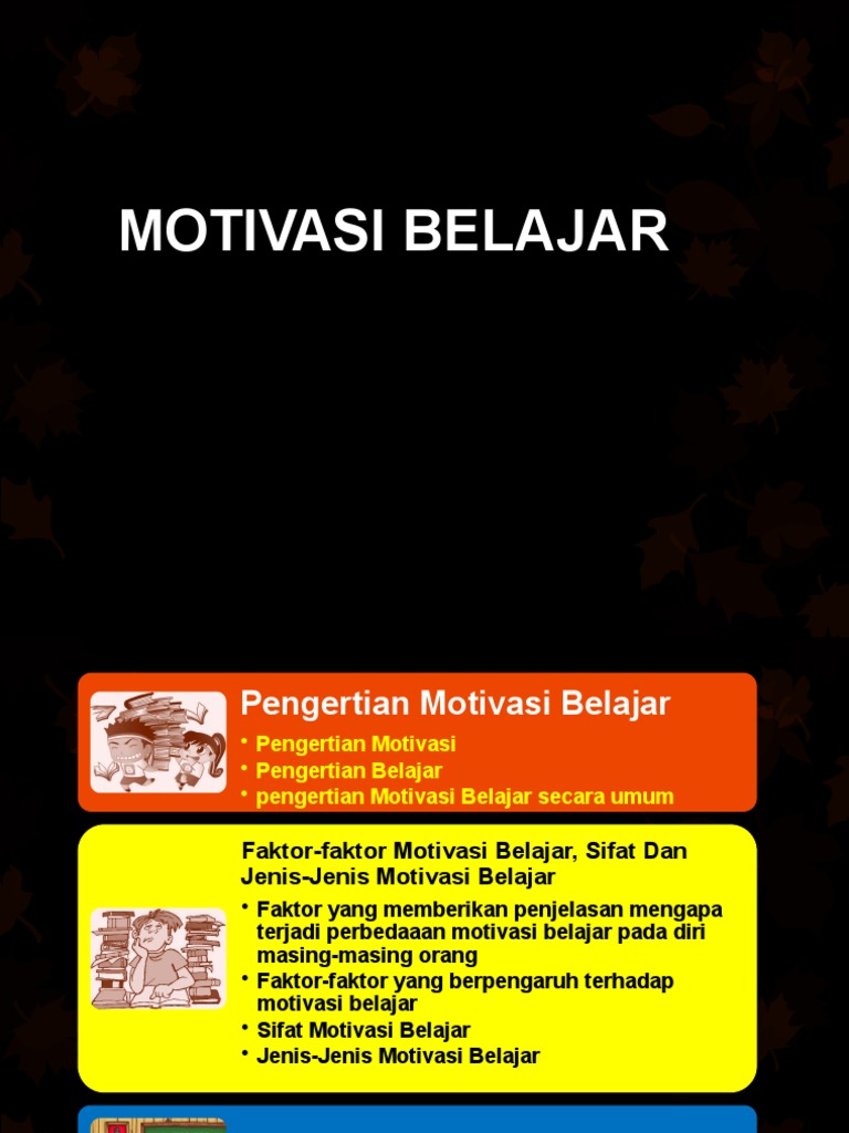 Jenis dan Cara Meningkatkan Motivasi Belajar | PDF