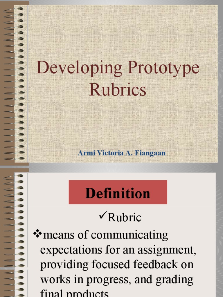 Developing Prototype Rubrics: Armi Victoria A. Fiangaan | PDF | Business