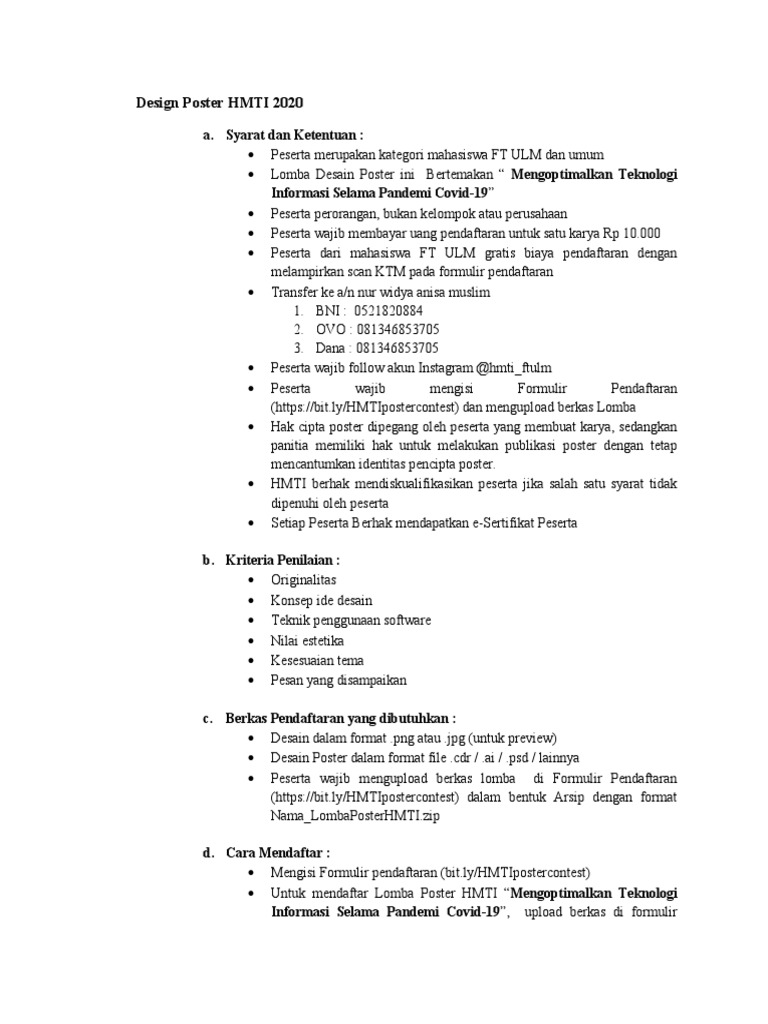 Panduan Lomba Design Poster | PDF