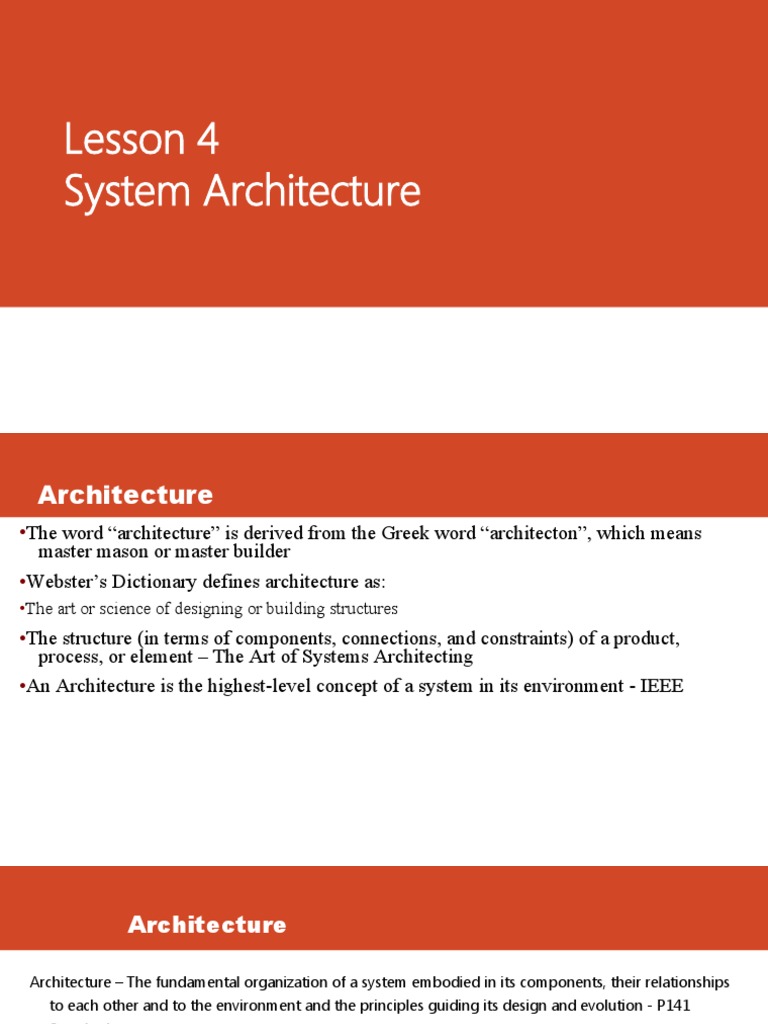 Lesson 4 | PDF | System | Systems Engineering