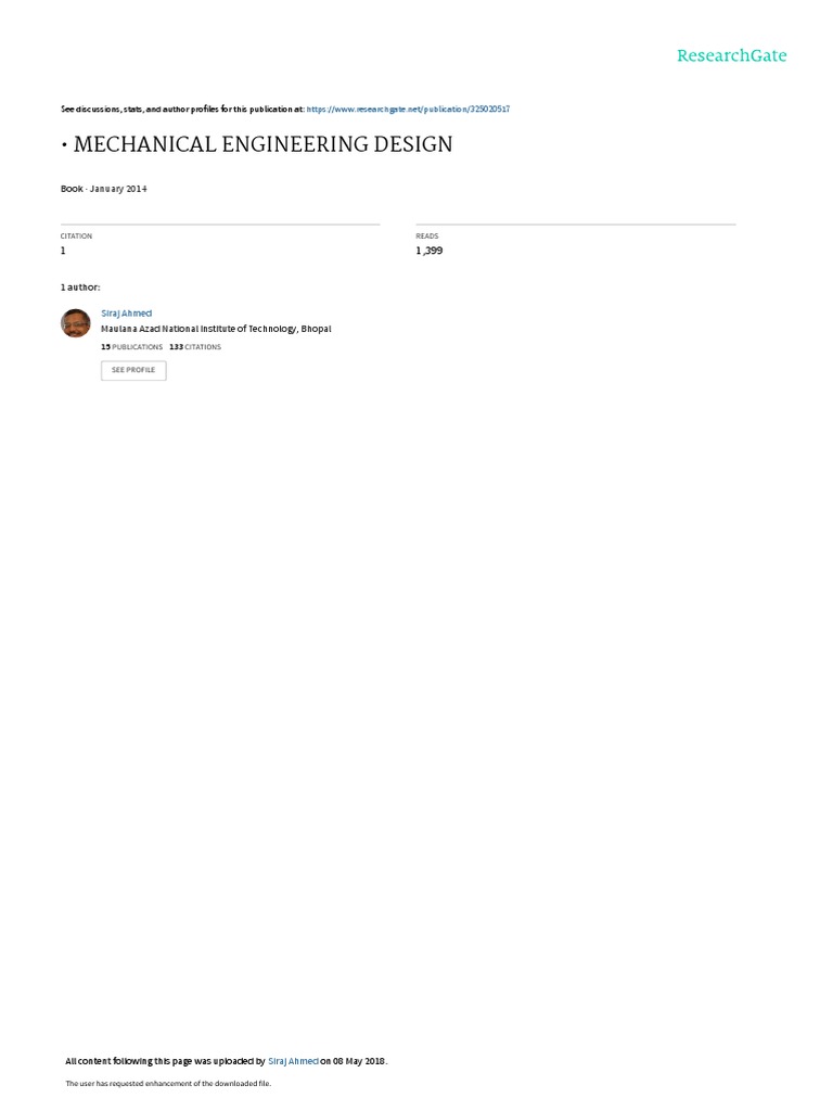 Mechanical Engineering Design: Principles and Concepts | PDF | Machines ...