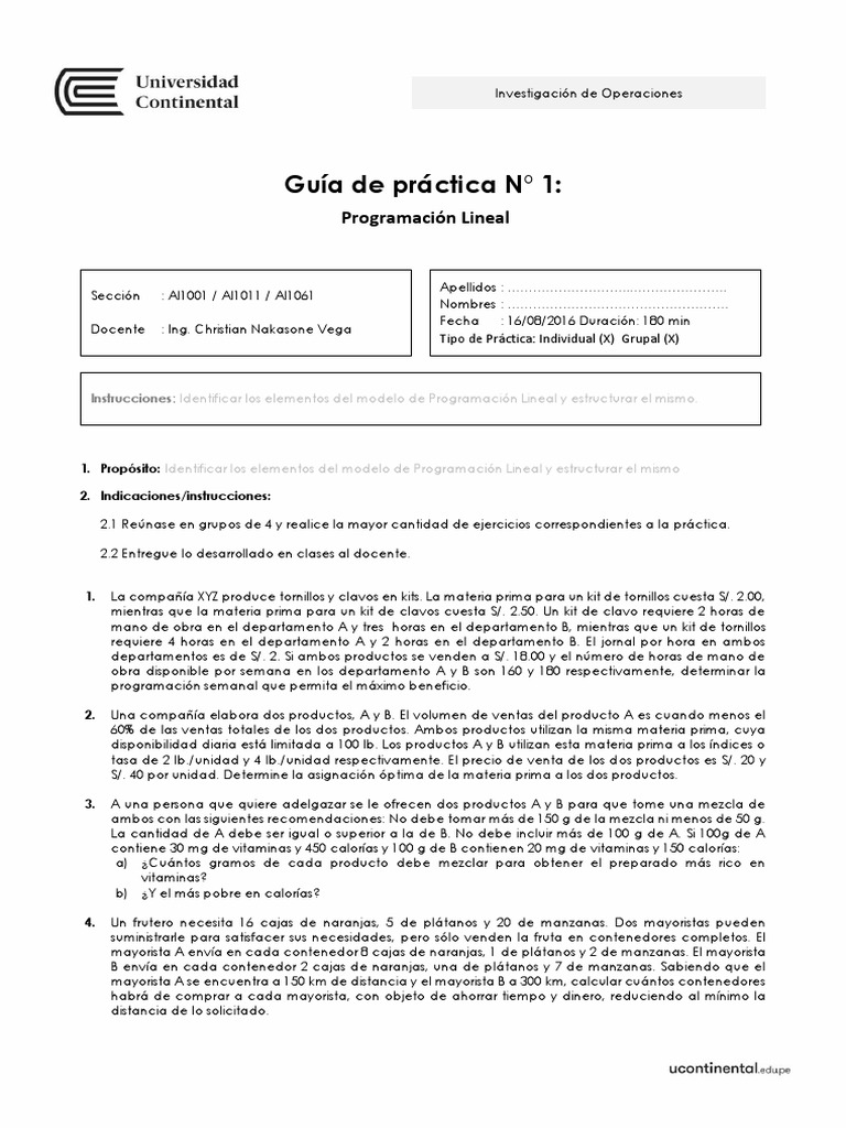 Practica de Programacion Lineal | PDF | Yogur | Tomate