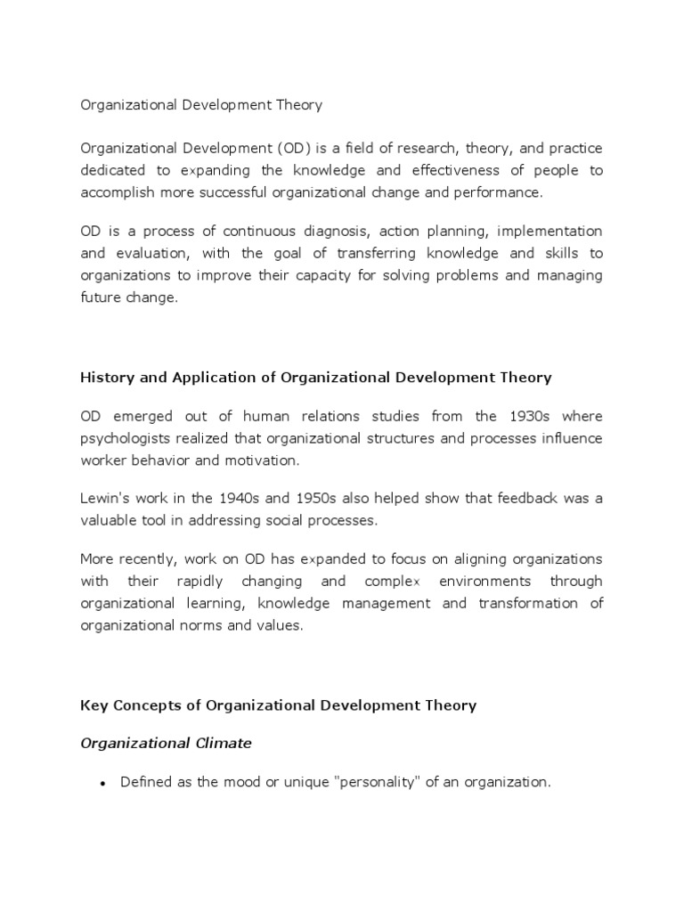 Organizational Development Theory | PDF | Organization Development ...