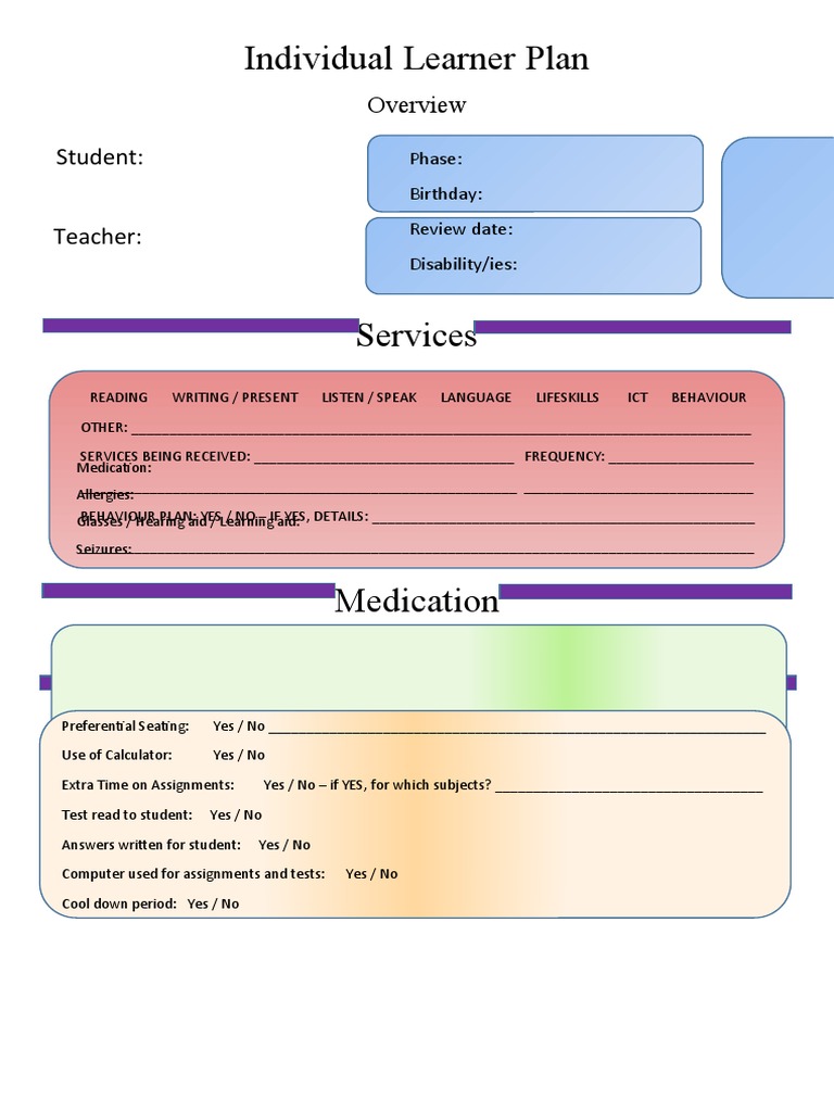 Individual Learner Plan Download Free Pdf Grammatical Tense