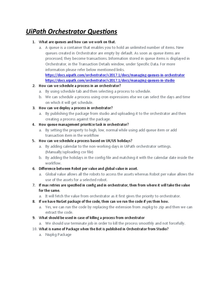 Uipath - Orchestrator Questions | PDF | Library (Computing) | Web ...