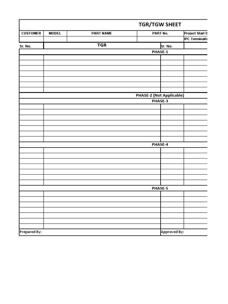 TGR TGW Sheet | PDF