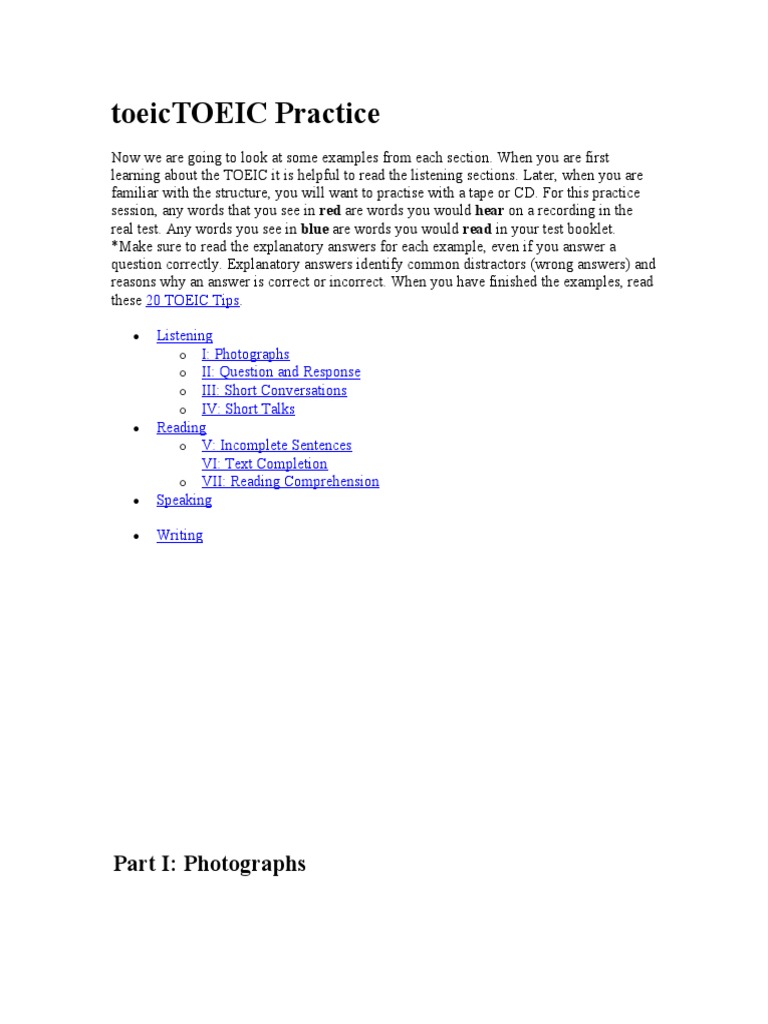 Toeic Explanation | PDF | Question | Subscription Business Model