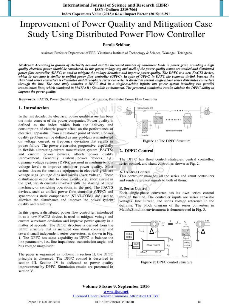 Improvement of Power Quality and Mitigation Case Study Using Distributed Power Flow Controller ...