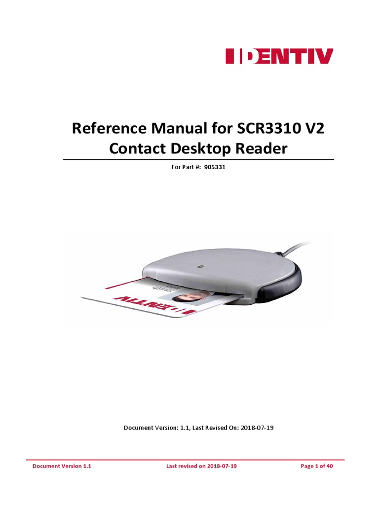 Reference Manual For SCR3310 V2 Contact Desktop Reader | PDF | Smart ...