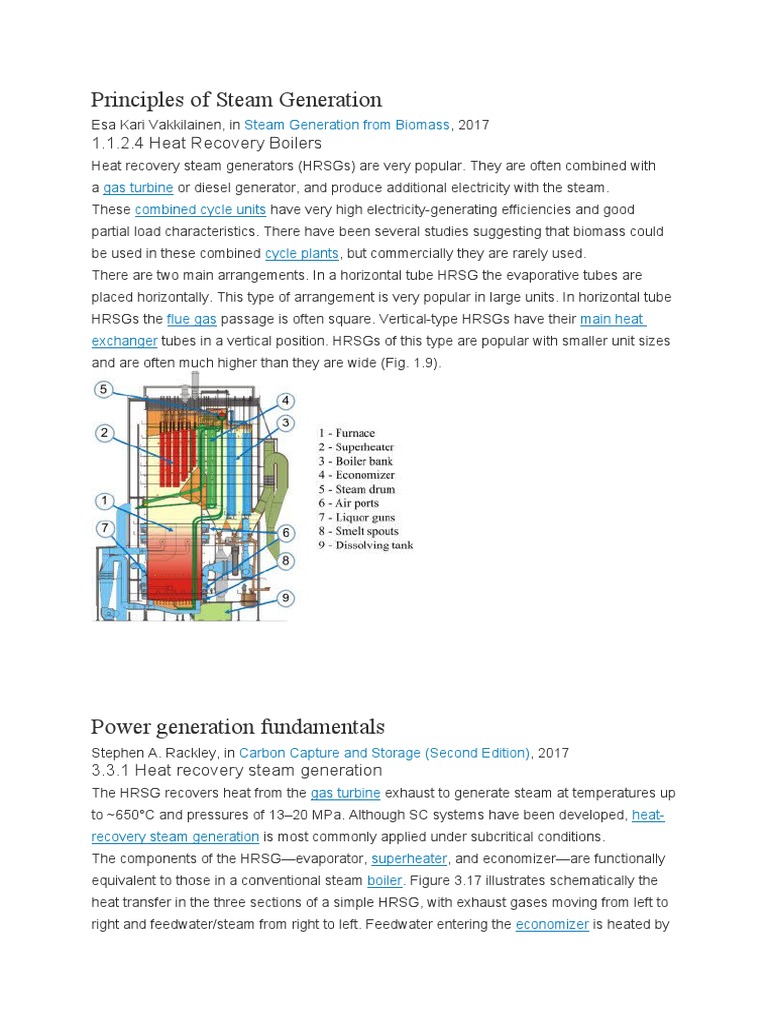 Principles of Steam Generation: 1.1.2.4 Heat Recovery Boilers | PDF ...