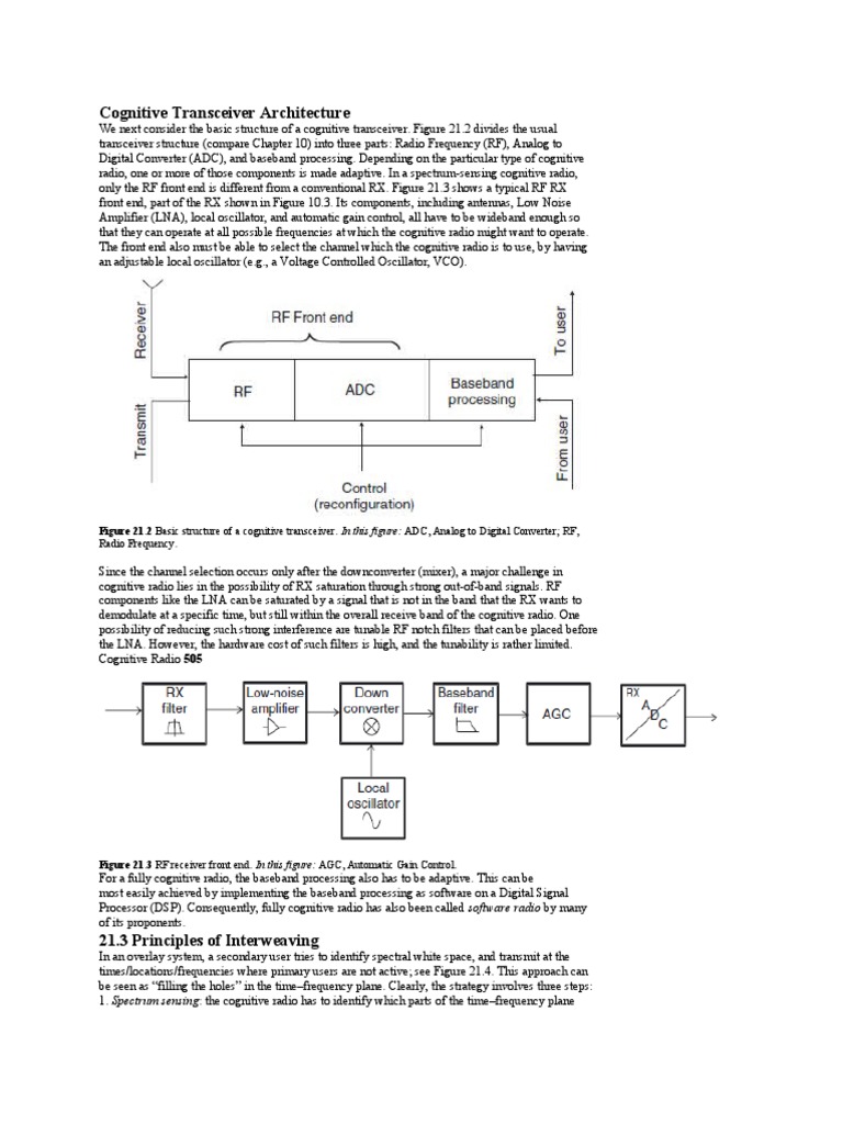 Cognitive Transceiver Architecture | PDF | Radio | Spectral Density