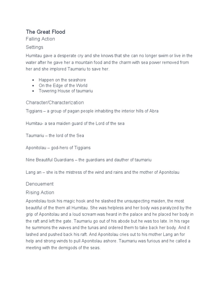 The Great Flood Story and Analysis | PDF | Weather | Nature