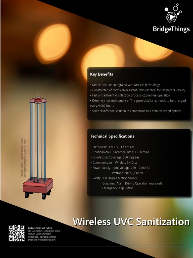 BridgeThings UVC Disinfection Trolley | PDF | Disinfectant | Ultraviolet