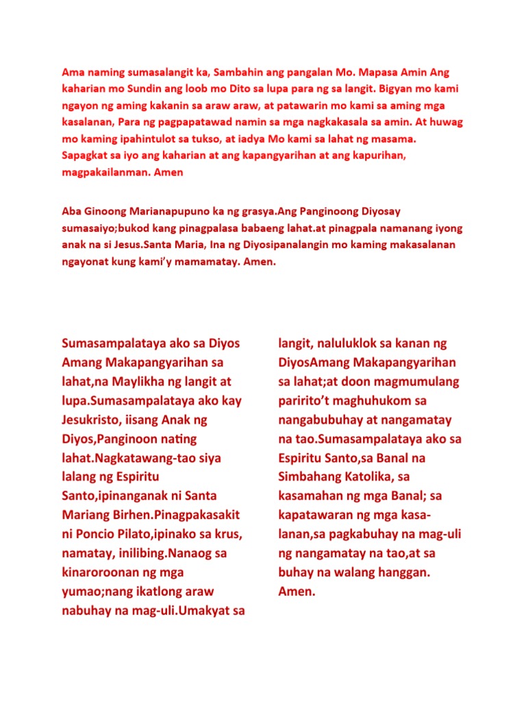 Ama Naming Sumasalangit Ka | PDF