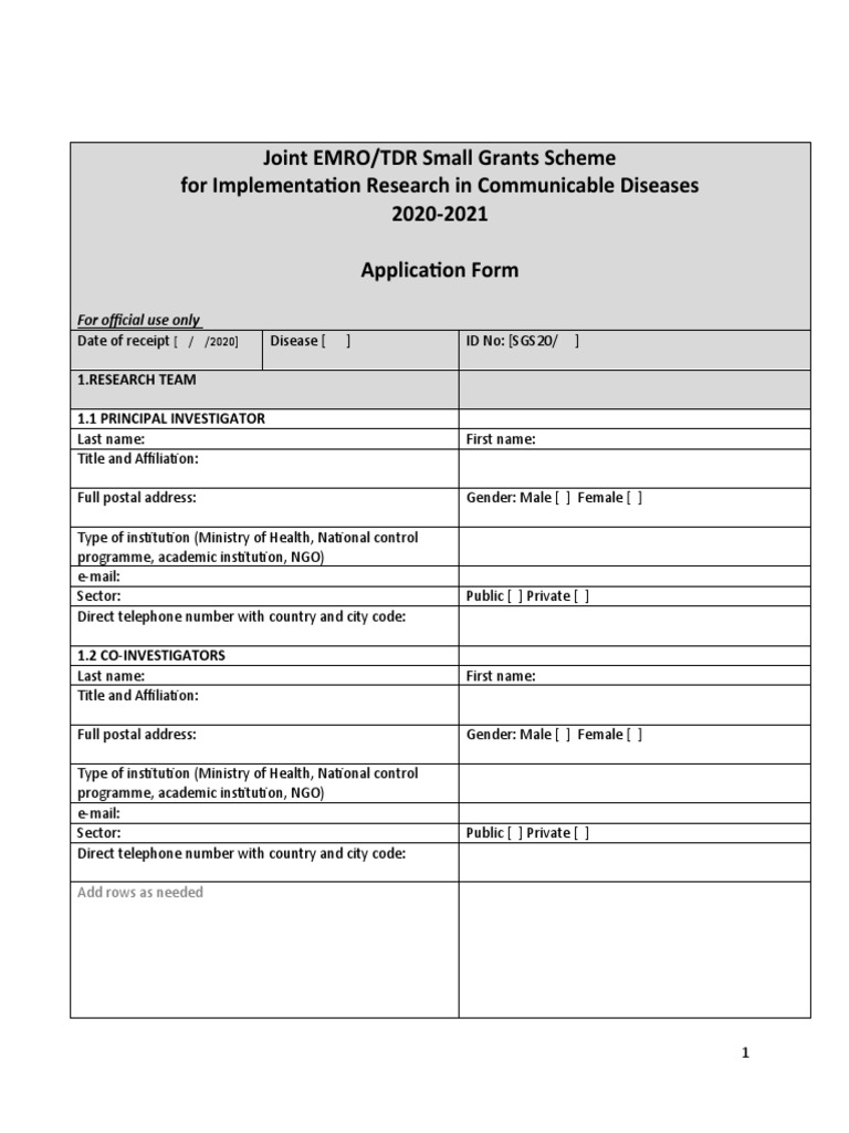 Joint EMRO/TDR Small Grants Scheme For Implementation Research in ...