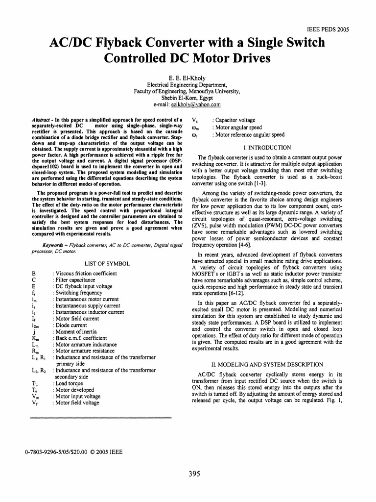 ACDC Flyback Converter With A Single Switch | PDF | Rectifier ...