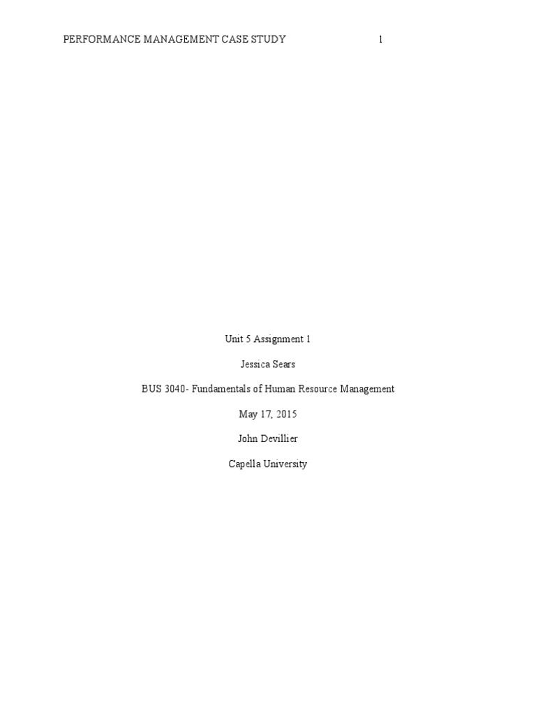 Performance Management Case Study 1 | Download Free PDF | Supervisor ...