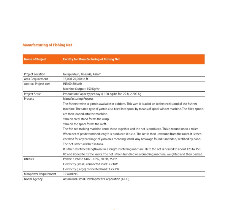 Fishnet Manufacturing Plant Overview | PDF