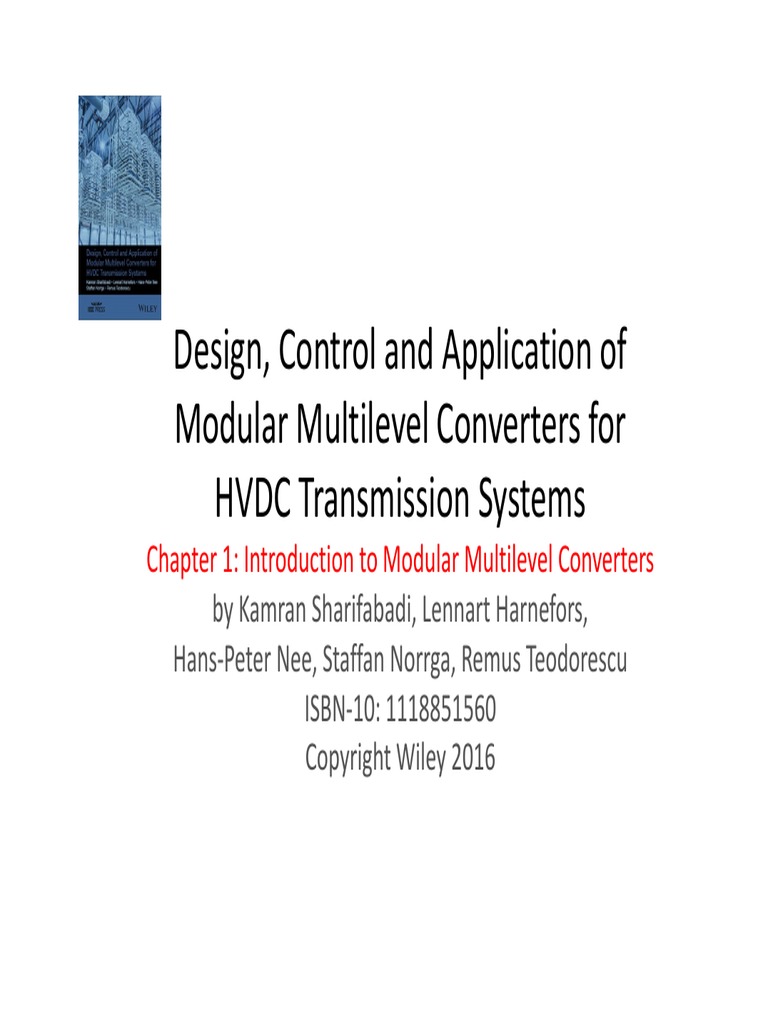 Design, Control and Application of Modular Multilevel Converters For ...
