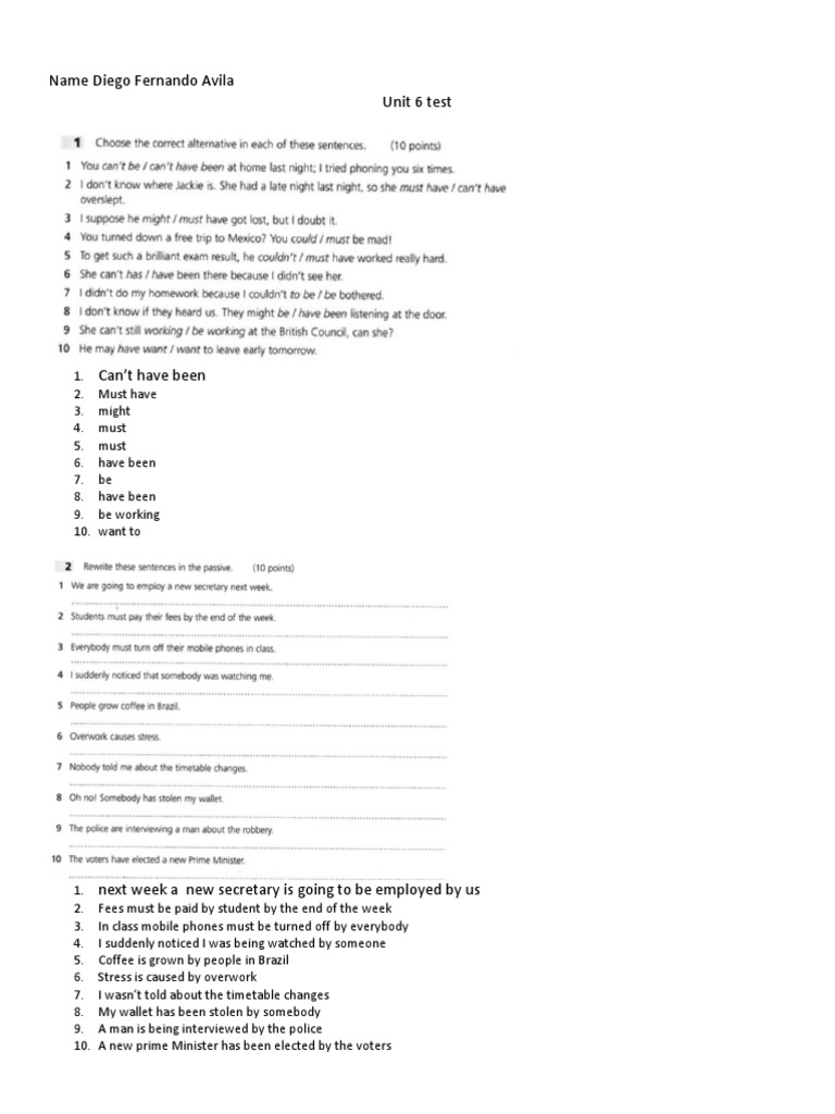 Unit 6 Test Fce | PDF | Wellness