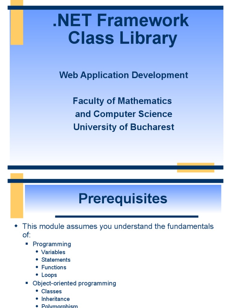 NET Framework Class Library | PDF | Component Object Model | Class ...