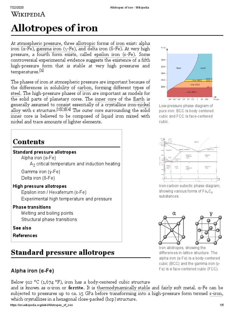 Allotropes of Iron | PDF | Condensed Matter Physics | Chemical Substances