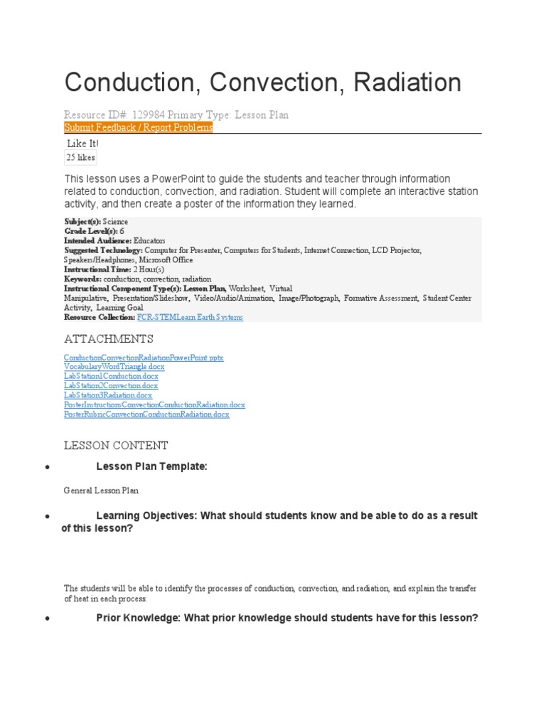Conduction, Convection, Radiation: Resource ID#: 129984 Primary Type ...