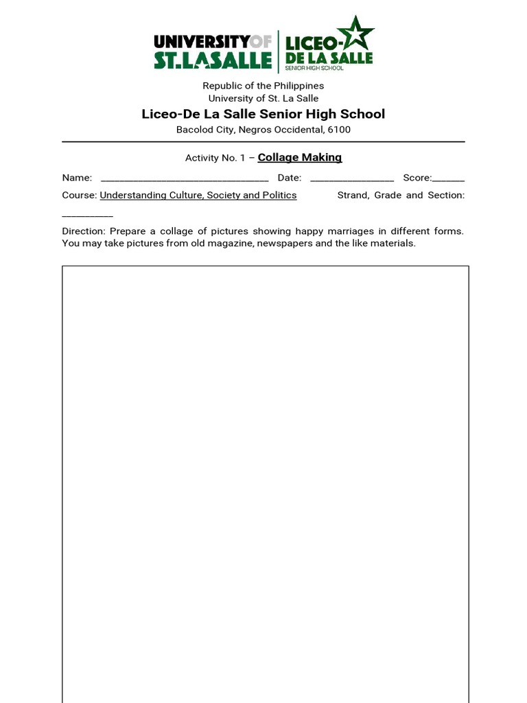 Activity No. 1 - Collage Making | PDF | Social Science | Art