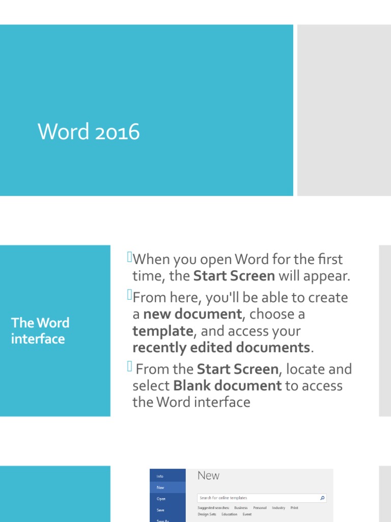 Word 2016 Lesson 1 Getting Started | PDF | Page Layout | Human–Computer ...