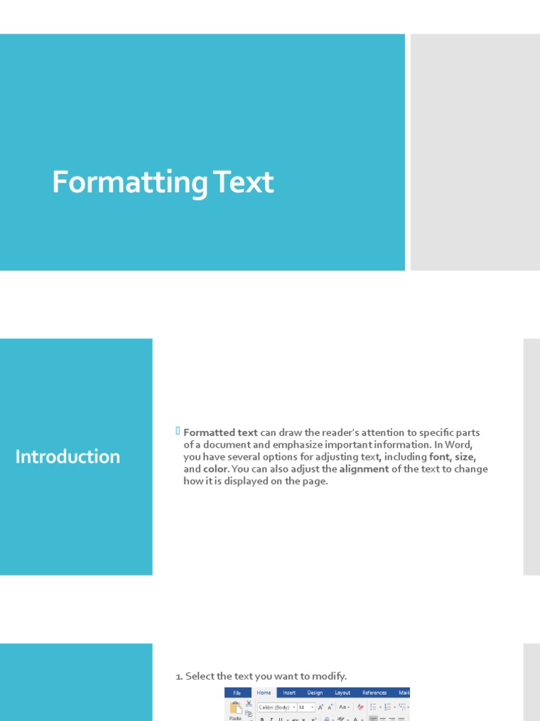 Formatting Text in Word to Emphasize Information | PDF | Printing ...