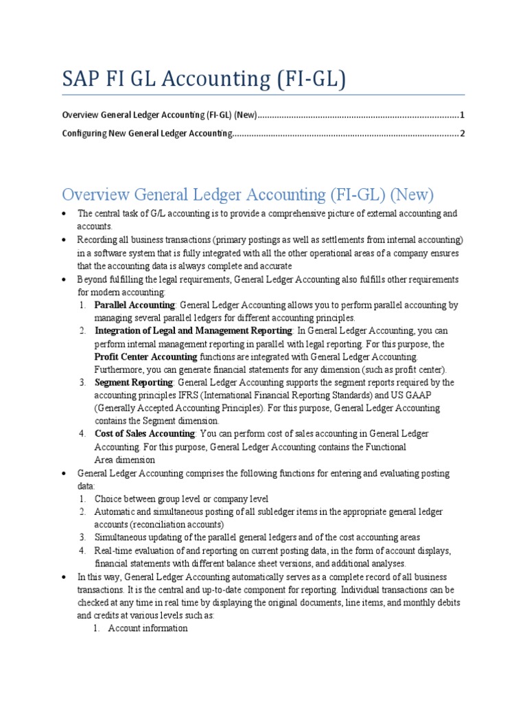 SAP FI GL Accounting (FI-GL) | PDF | Financial Accounting | Accounting