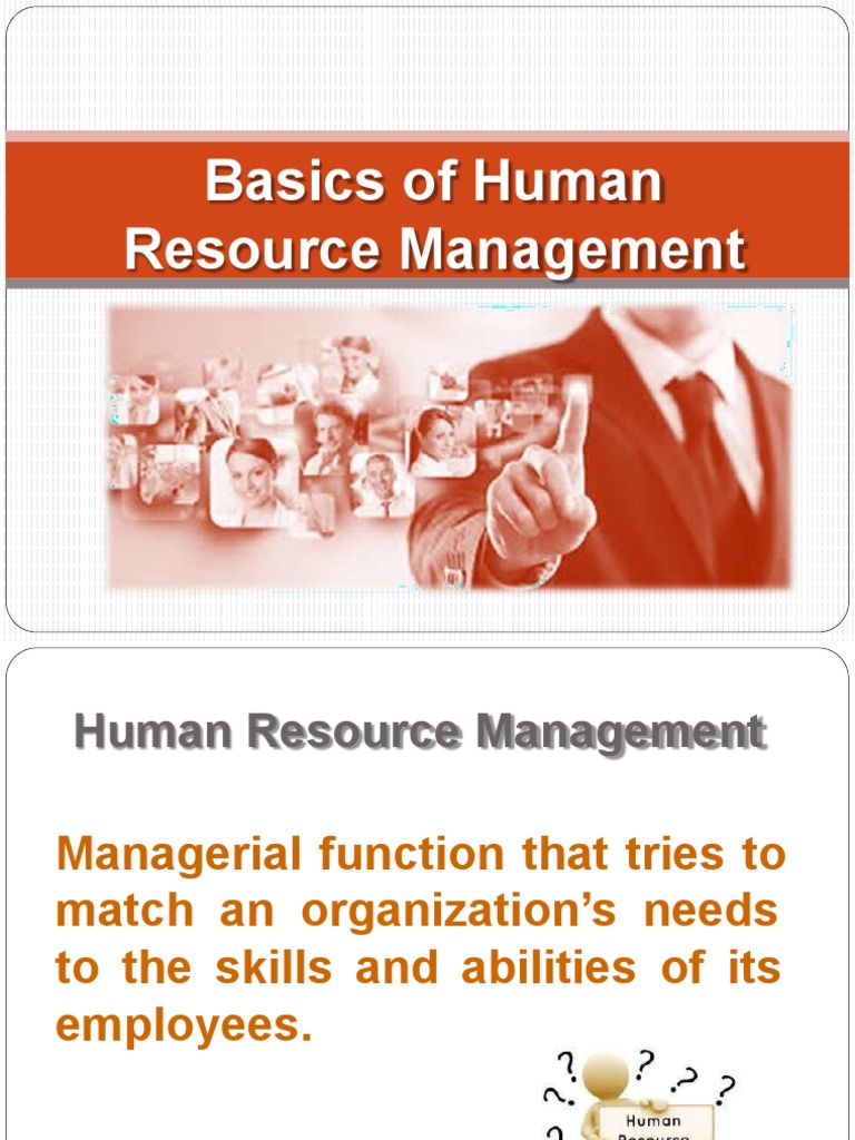 Basics Of Human Resource Management Pdf Performance Appraisal