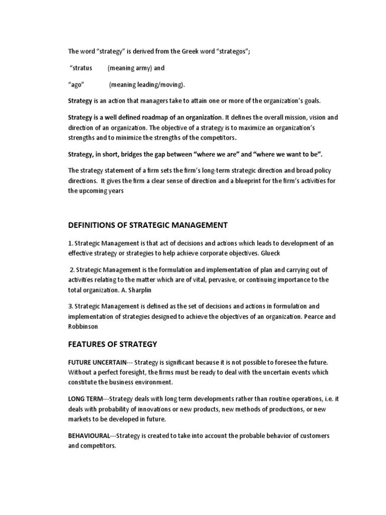 Understanding Strategic Management Concepts | PDF | Strategic Management | Goal