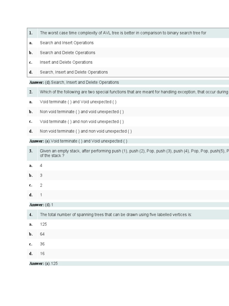 Ds Mcq Pdf Algorithms And Data Structures Computer Programming