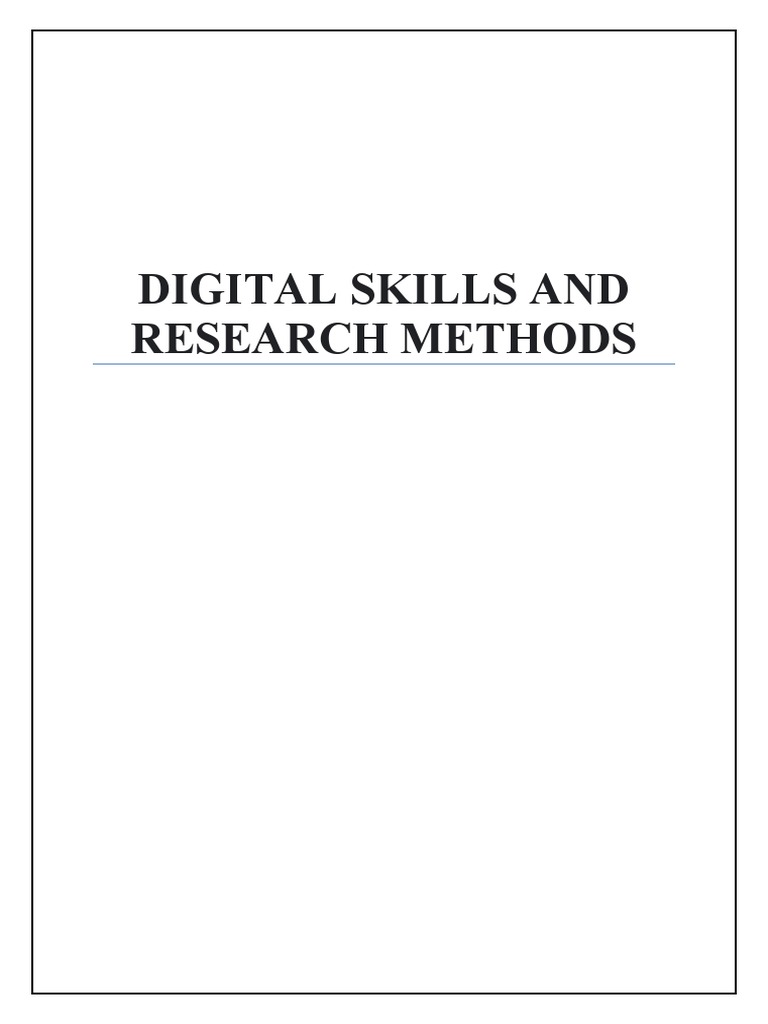 Digital Skills and Research Methods | PDF | Educational Technology ...